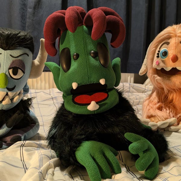 Handmade Ventriloquist Dummy Furry Rabbit Monster Professional Hand ...