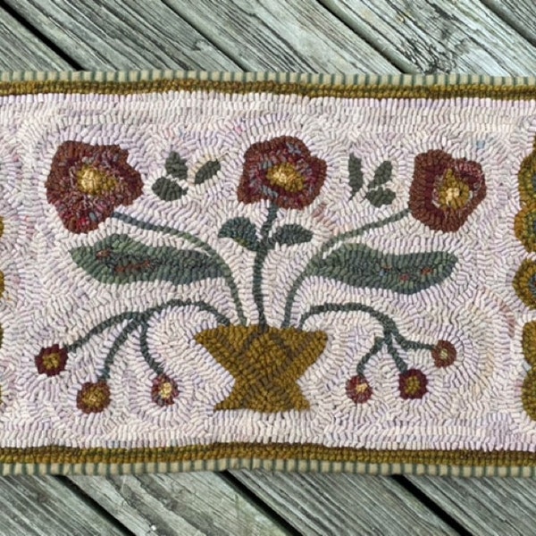 Primitive Rug Hooking Kit or Pattern "the Blue Tulip" - Etsy