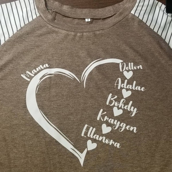 Custom Heart Kids Name Svg, Mother Mimi Clipart Silhouette ...