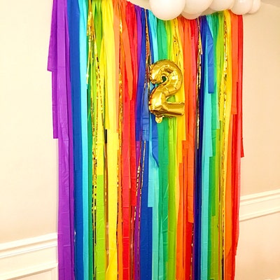 Streamer Backdrop, Fringe Backdrop, Rainbow Backdrop,rainbow Party ...