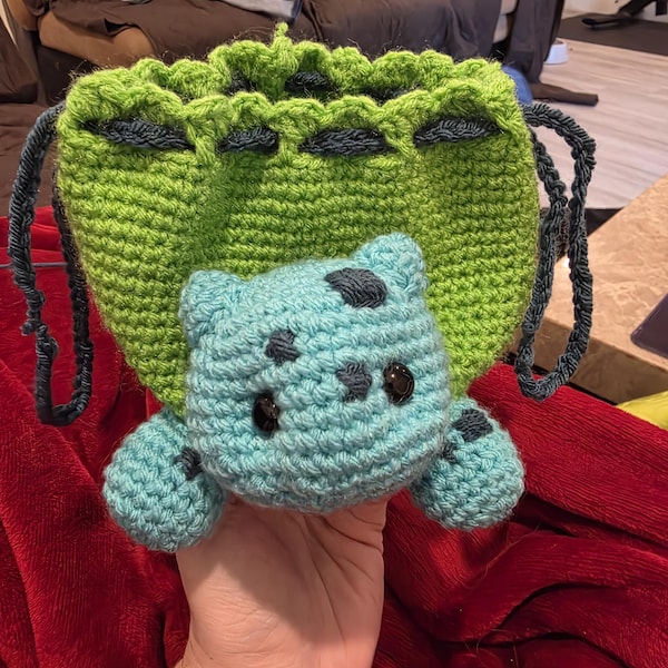 Crochet Pokemon Inspired Onion Frog Amigurumi Pattern: Fun Pouch PDF - Etsy