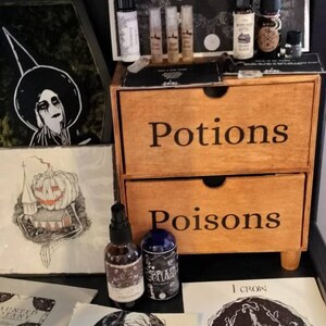 Magic Storage Crates Hand Painted Wood Box Spell Books Herbology ...