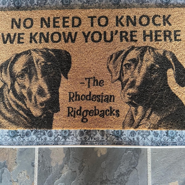 The German Shepherds Door Mat, We Know You ARE Here Shepherd Dogs Door ...