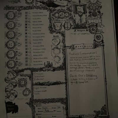 Gothic Vibes Character Sheet D&D 5e - Etsy
