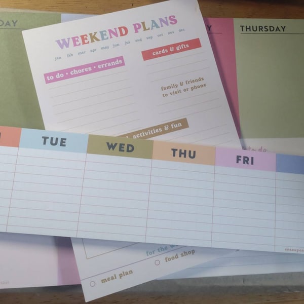 Weekly Keyboard Planner Pad Desk Planner | Weekly Notepad | Todo List ...