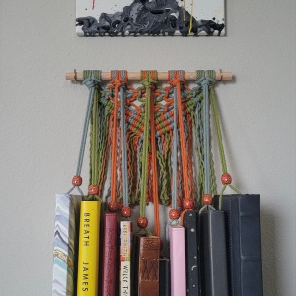 Bee Book Hanger / Knotandtyet Bookshelf / Hanging Bookshelf / Home ...