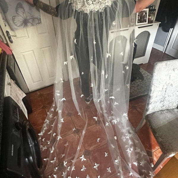 Wedding Cloak, Bridal Cape Veil With Green Lace, Leaf Cape Veil ...