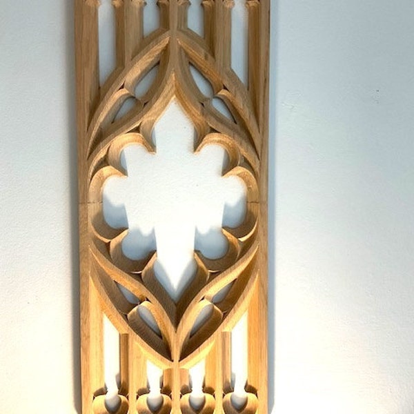 PNL-38 Gothic Scroll Carved Wood Screen Panels, 25-3/4x11-3/4, Supplied ...