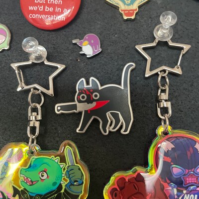 Bloody Black Knifecat Enamel Pin - Etsy