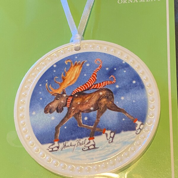 Moose Christmas Ornament- Tree Ornaments- Moose in Snow Christmas ...