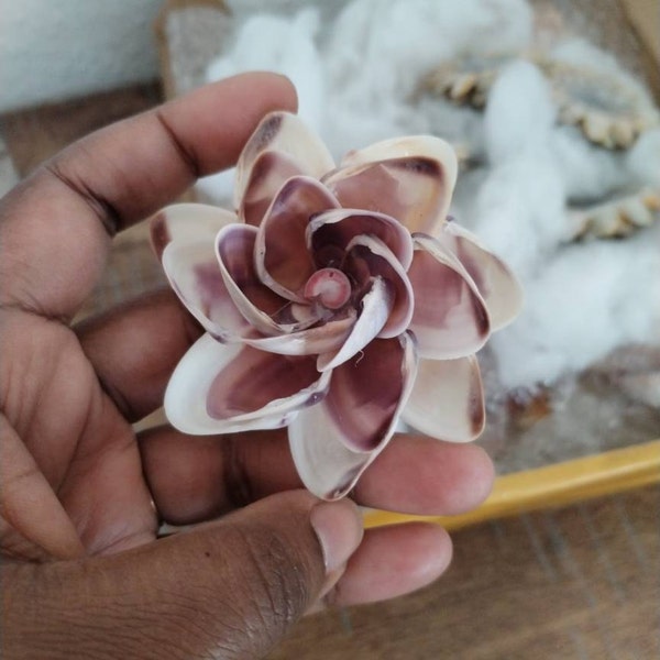 3 Colorful Sea Shell Flowers Beach Wedding Decor, Seashell Flowers Coastal Home Decor, Handmade ...