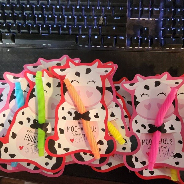 Cute Cow Valentines, Printable Valentine Card, Moo Cow Kid's Classroom ...