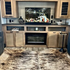 Genuine Leather Binding Cowhide Rug, Hereford Actual Size 7.0X7.4 FT ...