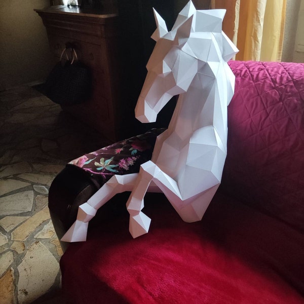Horse Paper Model Template |horse Paper Sculpture |horse Papercraft Kit ...