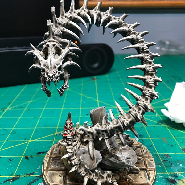 Nagarot Bone Naga (100mm Base) 3D Printed Resin Miniature | Tabletop ...