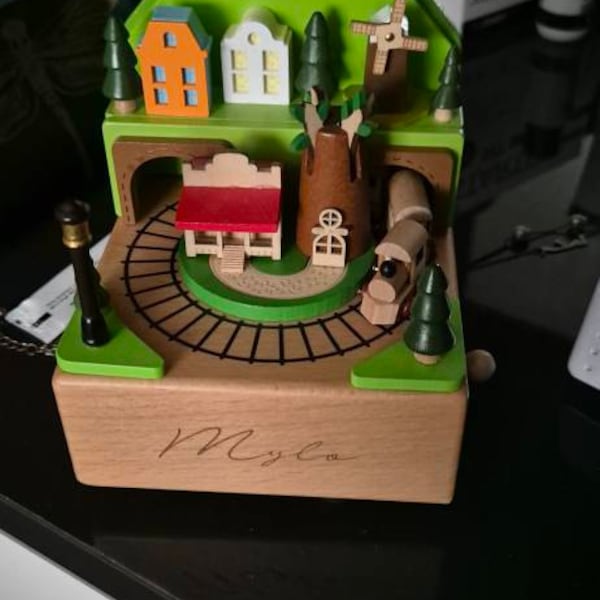 Wooden Music Box, Custom Wooden Handmade Music Box, Train Birthday ...