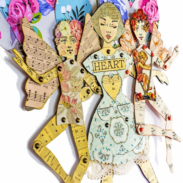 Angel Paper Doll, Home Sweet Home Angel Paper Art Doll, Vintage Lady ...