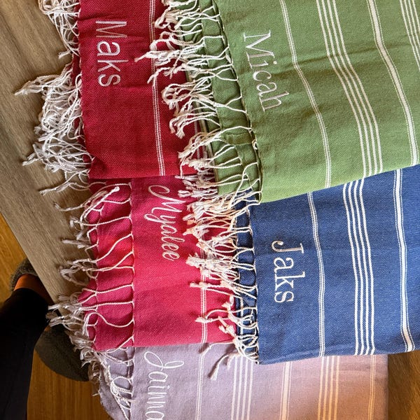 Personalized BEACH Towel, Custom Name Beach Towels for Kids and Adults ...