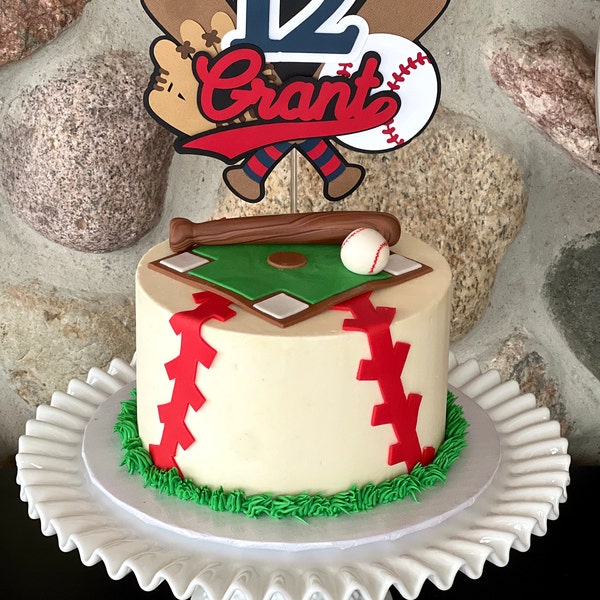 Baseball Cake Topper, Baseball Birthday Party, Personalized Cake Topper ...