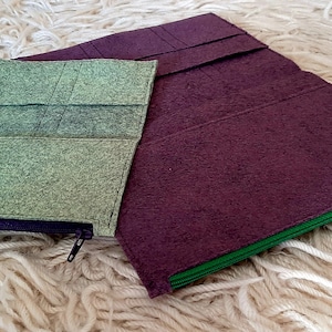 Custom Size Traveler's Notebook Wallet Insert Felt Zip up Wallet Card ...