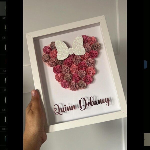 Stitch Paper Flower Shadow Box | Wall Decor | Flower Box ...