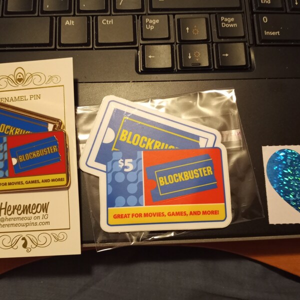 Blockbuster Video Enamel Pin - 90s Nostalgia - Gold Membership and Gift ...