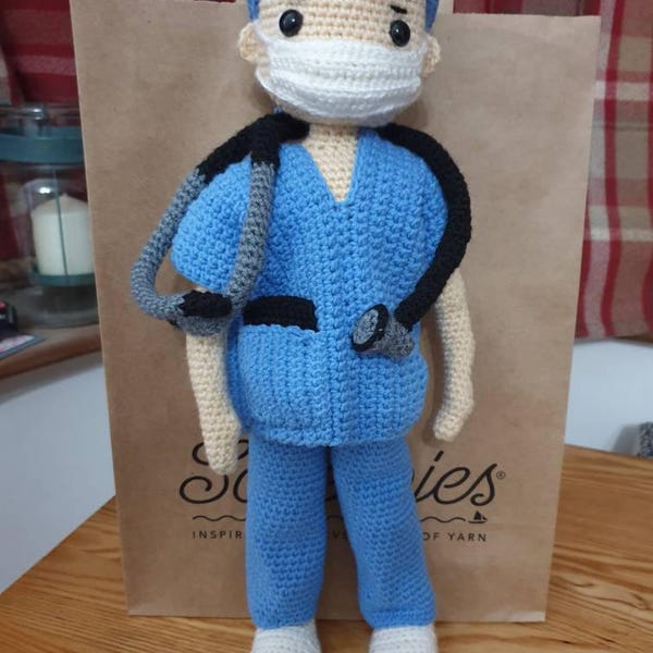 Amigurumi DOCTOR Pattern, Crochet Doctor Pattern, Crochet Doctor Doll ...