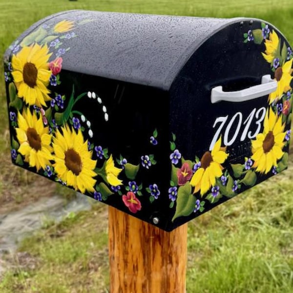 Hand Painted Mailbox Faux Weathered Patina – Custom Design Featuring ...