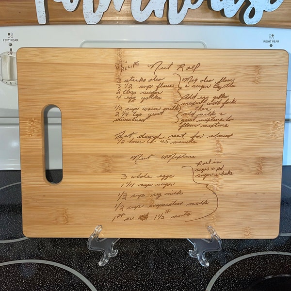 Handwritten Recipe Cutting Board Engraved Recipe Mothers Day Gift ...