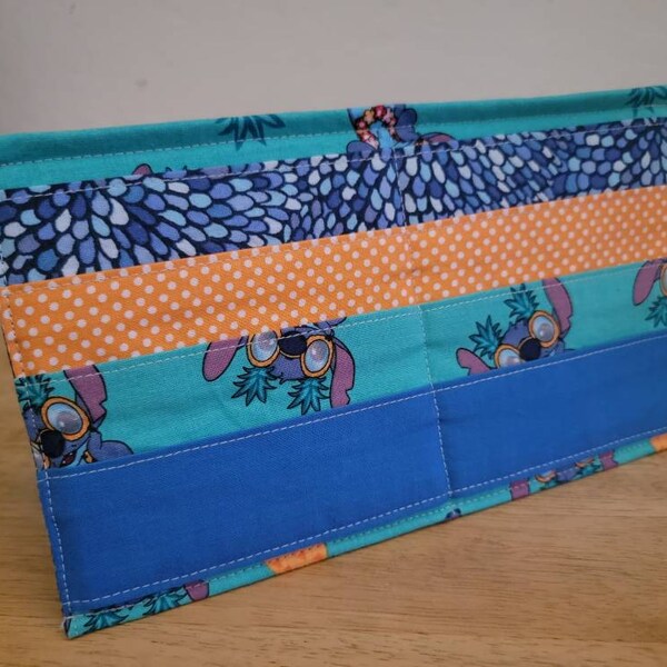 Standing Fabric Holder, Black & Red Bloom, 4 Pocket Rows, Bingo Tabs ...