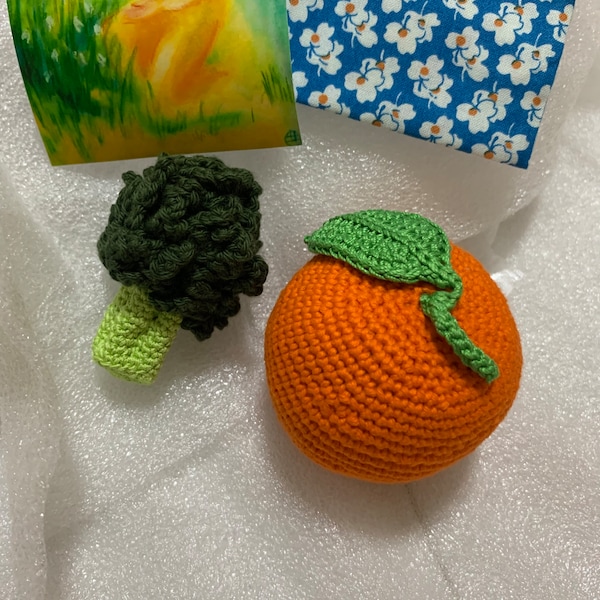 Crochet Whole Orange or Orange Slice (6 Pcs+) Kitchen Play Set - Tea ...