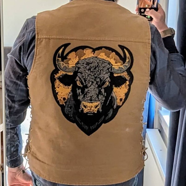 Brutal Bull Head Large Back Patch - Embroidered Powerful Animal Face ...