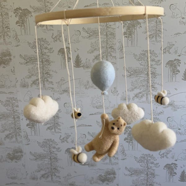 Winnie the Pooh Wool Mobile - Etsy