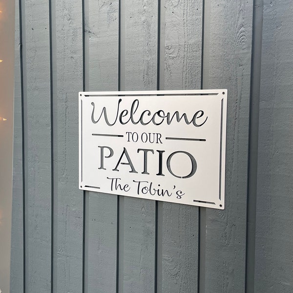 Custom Welcome to Our Patio Sign, Personalized Outdoor Sign - Etsy