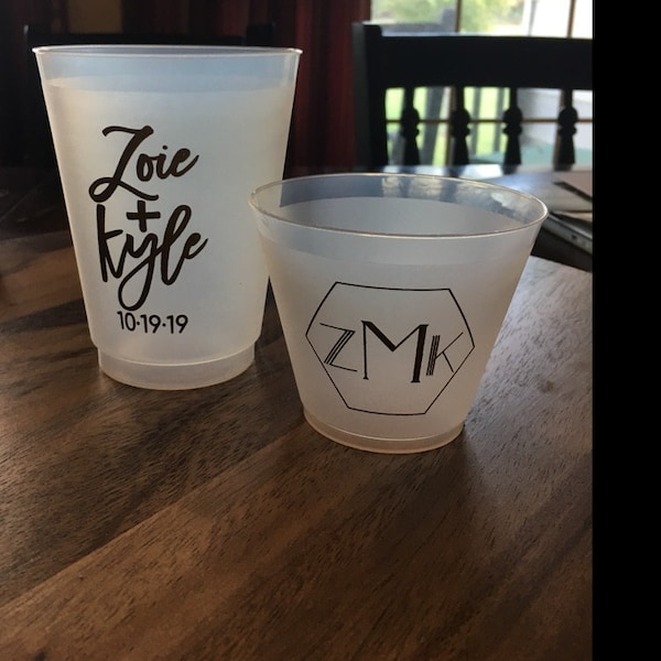 Personalized Shatterproof Cups, Frosted Party Cup, Personal Monogram ...