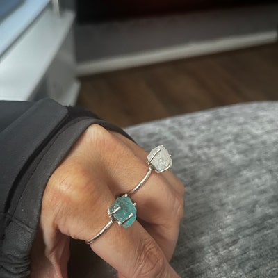 Raw Black Tourmaline Ring Rough Black Ring 925 Sterling - Etsy