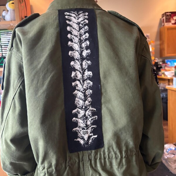 Spine Back Patch, Spinal Column, Skeleton Patch, Bones Patch, Cloth ...