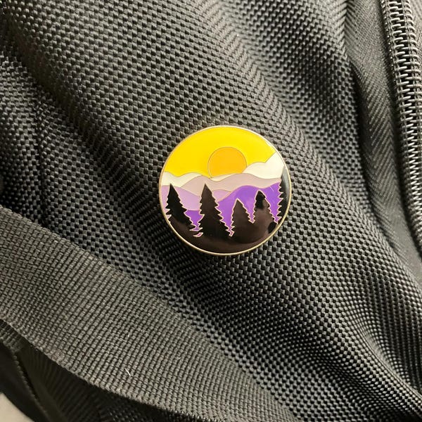 Subtle Nonbinary Flag Enamel Pin Mountain Pin Pride Pin Enamel Cute Pin ...