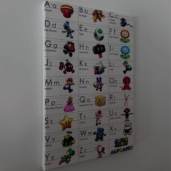Super Mario ABC Chart: Preschool Nursery Wall Art (digital Download) - Etsy