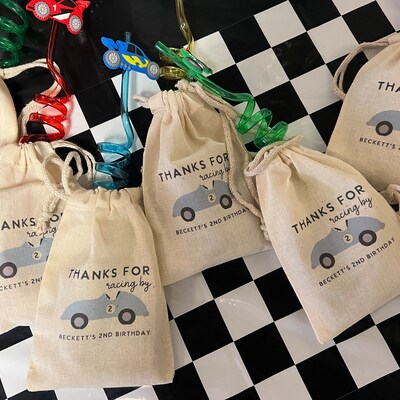 Race Car Birthday Bag Kids Birthday Favors customized Goodie Bag custom ...