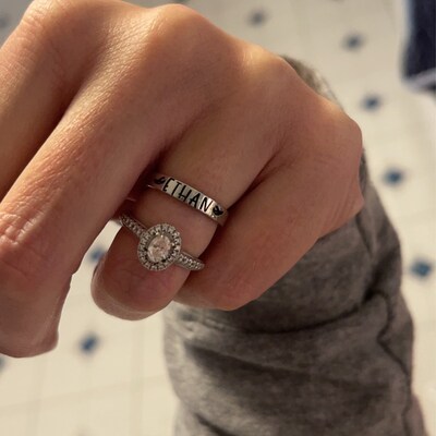 Stackable Memorial Ring, Loss Ring, Name Ring, Angel Wings, Loss of ...