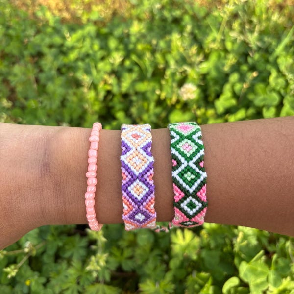 Woven Daisy Chain Friendship Bracelets, Visco,flower, Anklet, Boho ...