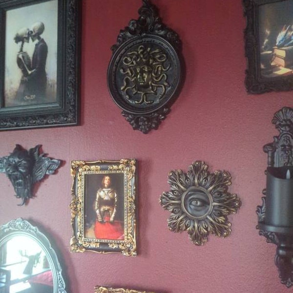 Handmade Ornate Oval Plaster Snake Serpent Frame With Baphomet (goth ...