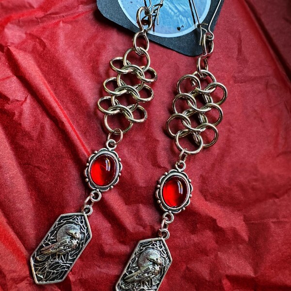 Lucifer Gothic Cross Chain Choker Deathhead Moth Pendant Moonstone ...