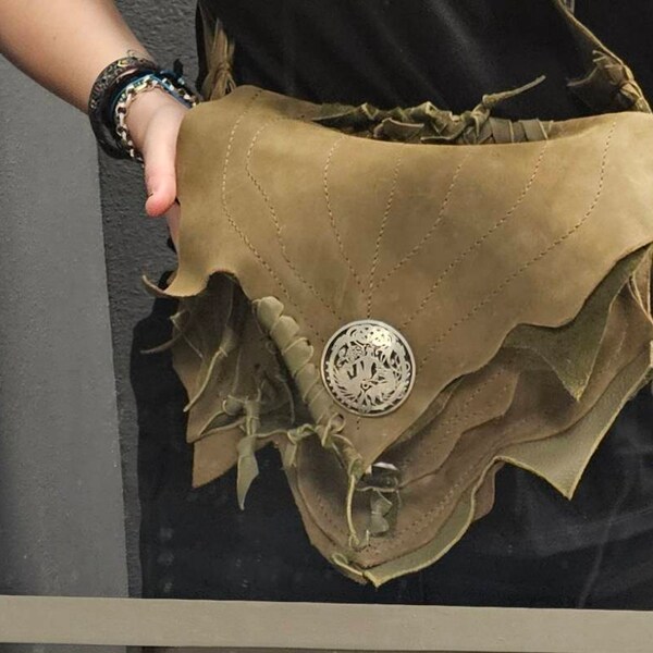 Leather Backpack Purse, Handmade Leather Bag, Leather Leaf Backpack ...