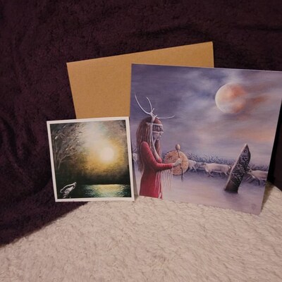 Deer Mother / Yule Card / Winter Solstice / Christmas Card - Etsy