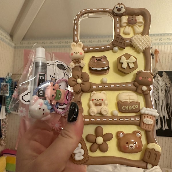 Coffee & Tea Decoden Phone Case, Handmade Whipped Cream Glue - Etsy