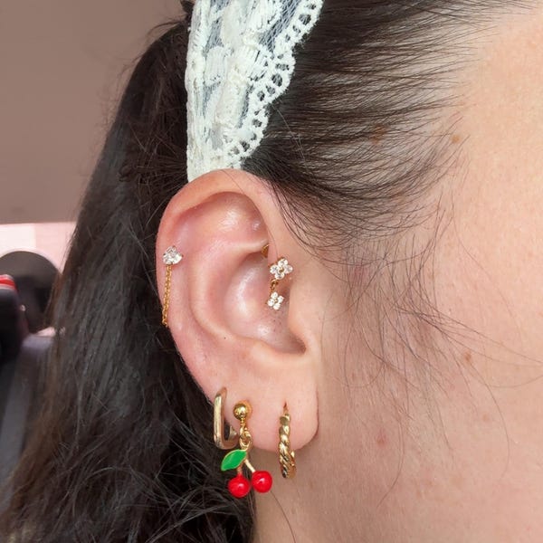 20G/18G/16G Titanium Open Star Threadless Push Pin Labret, Star Flat ...