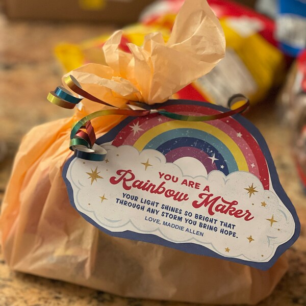 Rainbow Maker Teacher Appreciation Rainbow Gift Tag, Teacher Gift ...
