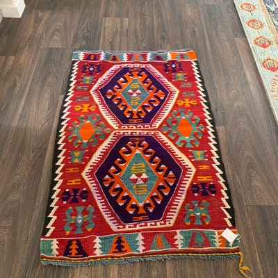 2x4 SMALL AREA Rug,2x4 Rug,2x4 Vintage Rug,2x4 Turkish Rug,2x4 Wool Rug ...